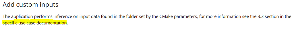 Where can i find "specific use case documentation for Add custom imputs" - ML Embedded ...